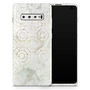 DesignSkinz Karamfila Watercolor & Gold V8 Protective Vinyl Decal Wrap Skin Cover Compatible with The Samsung Galaxy S20 (Screen Trim & Back Glass Skin)