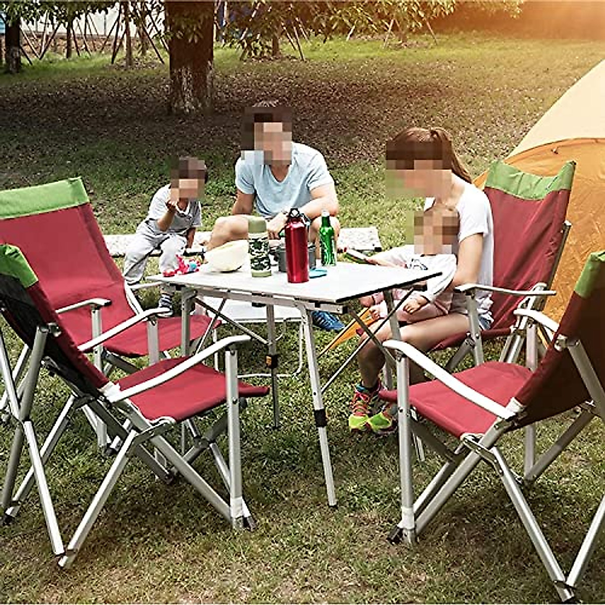 UTOQIA Camping Chair Camp Chair Fishing Chair with Foldable Backrest, Camping Ultralight Aluminum Tube Seat Stool Backpack Chair with Handrail Folding Chairs Outdoor Fishing Chair (Color : Green)