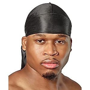 Shyne Silky Durag - Black | Perfect for Waves, Braids & Locs | Premium Silk Du Rags for Men & Women | Wide & Long Tail | Ultra-Soft & Wrinkle Free Satin | Black Owned Business