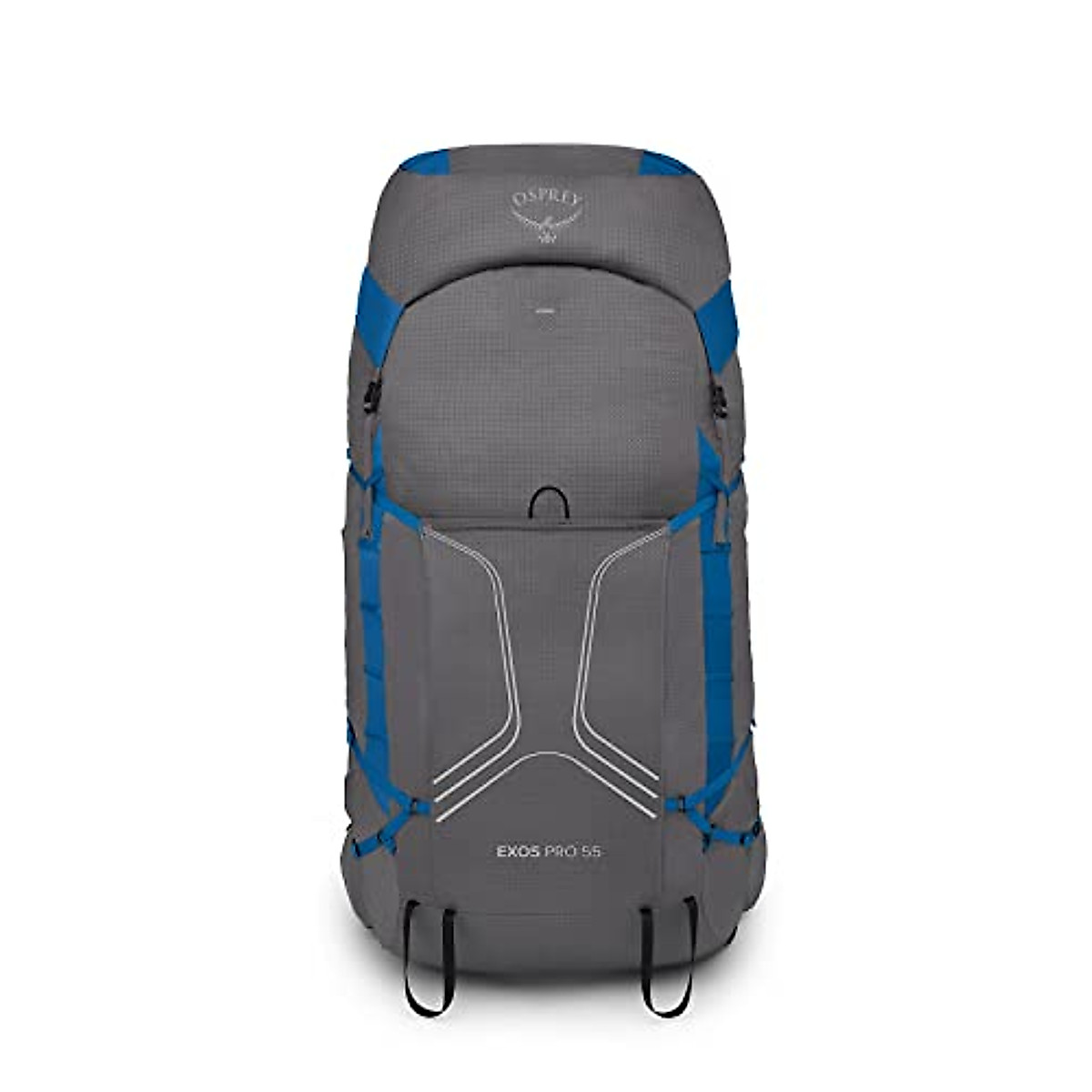 Osprey Exos Pro 55L Men's Backpacking Backpack, Dale Grey/Agam Blue, S/M