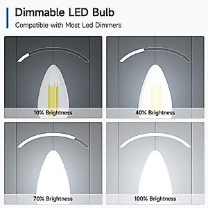 SHINESTAR 12-Pack E12 Candelabra LED Light Bulbs, 60 Watt Equivalent, Daylight 5000K, Dimmable
