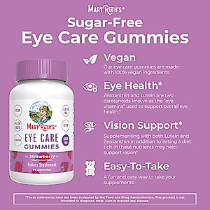 MaryRuth Organics Eye Care Gummies | Zeaxanthin and Lutein | 45 Day Supply | Eye Care Gummy for Adults and Kids | Vegan | Non-GMO | Gluten Free | 90 Count