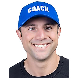 Ann Arbor T-shirt Co. Coach | Royal Blue Coaching Baseball Hat, Men & Women Team Cap - (Royal, HighHat)