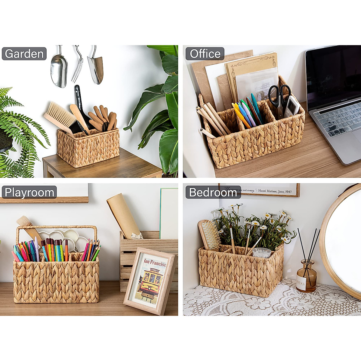 StorageWorks Small Wicker Baskets Wicker Flatware Organizer