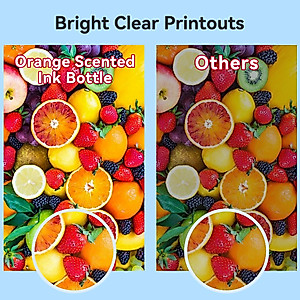 Bwen Orange Scented Ink Refill Bottles Compatible for 502（4-Pack）(BK/C/M/Y) fit for Epson 502 Ink Bottle Replacement fit for ET-2850 ET-3830 ET-3850 ET-2760 ET-3760 ET-15000 (Not OEM Ink)