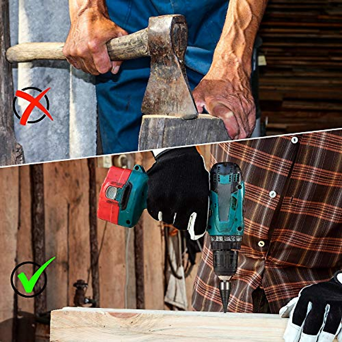 3 Pieces 42 mm Wood Splitting Drill Bit Black Metal Drill Screw Cone Driver Firewood Log Splitter Drill Bit Set Electric Wood Chopping Tool for Household Electric Drill Cutting Holes