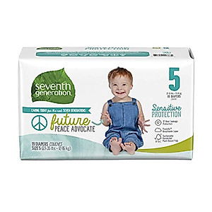 Seventh Generation Baby Diapers, Sensitive Protection, Size 5, 19 Count