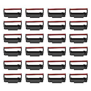 24-Pack ERC30 ERC-30 ERC 30 34 38 B/R Compatible Cash Register Ink Ribbon Used for ERC38 NK506 TM-U220 M188B, BTP-M300, GRC-220BR SBR-275 (Black and Red)