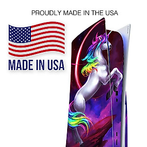 ITS A Skin Skins Compatible with Sony Playstation 5 Console Disc Edition - Protective Decal Overlay Stickers wrap Cover - Unicorn Rainbows Space