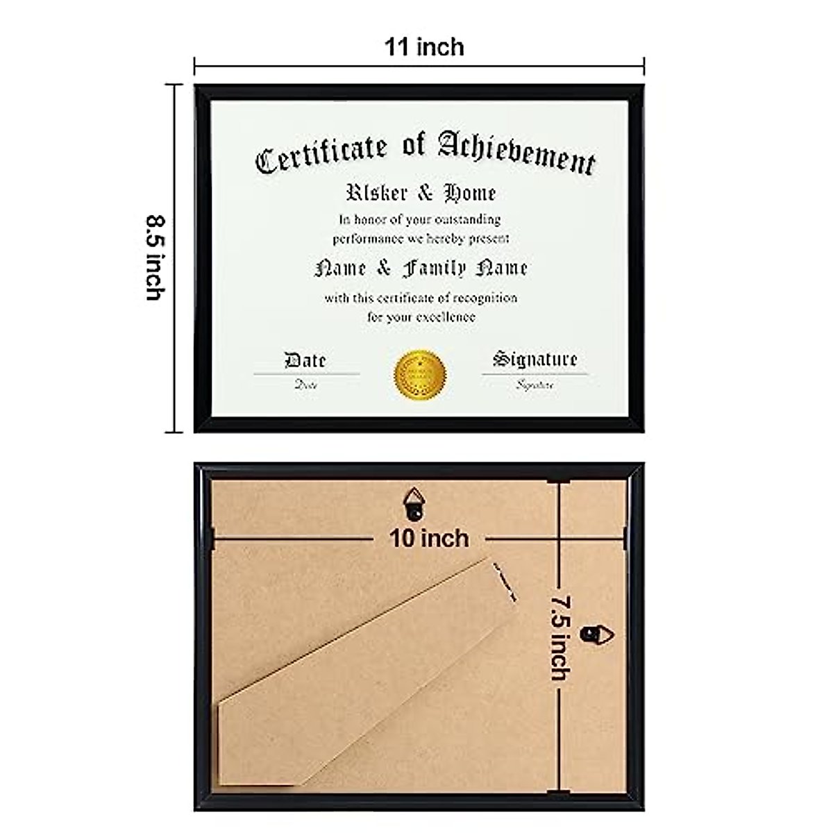ELSKER&HOME 8.5 x 11 Frame Black 12 Pack, Certificate Award Document Diploma Frame Multi Pack, 8.5x11 Picture Frame for Wall & Tabletop Mounting in Horizontal or Vertical Format