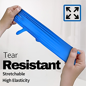 Supmedic Blue Nitrile Exam Gloves, 5 mil Powder-Free Chemo-Rated Food Safe Disposable Medical Glove, 100 Pcs (Large)