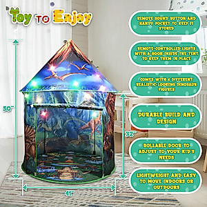 Dinosaur Pop Up Kids’ Play Tent by Toy To Enjoy Indoor & Outdoor, Boys & Girls Includes Remote Controlled Lights, Roar Sound Button & 6 Different Toys