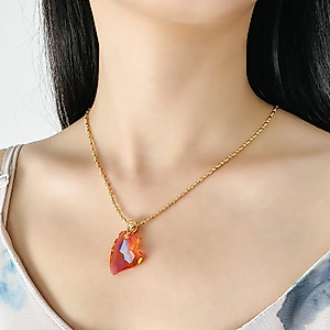 7TO U Heart/Leaf Shaped Love Heart Crystal Necklace for Women Girls 14K Gold Plated with Birthstone Charm Pendants, Jewelry Gifts for Women, 18 + 2 inch Chain, Copper, crystal