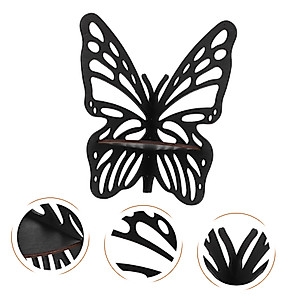 HOOTNEE Butterfly Floating Shelf for Wall Wooden Wall Mounted Storage Shelf Nursery Wall Shelf Rustic Butterfly Wall Shelf for Crystals Stones and Decor Cute Display Shelf