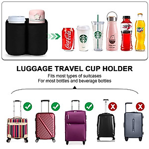 Accmor Luggage Travel Cup Holder,Universal Suitcase Cup Holder, Free Hands Suitcase Drinks Beverage Holder, Luggage Cup Caddy Gifts for Travelers Flight Attendants