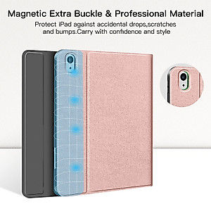 JUQITECH iPad 10th Generation Case with Keyboard 2022 10.9inch - 7Colors Backlit Wireless Rechargeable Detachable Keyboard, Flip Stand Keyboard Cover Case with Pencil Holder for New iPad 10th Gen 2022