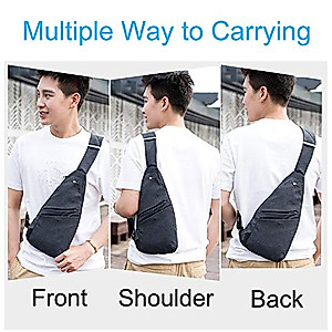 Strangefly Lightweight Sling Bag for Men Crossbody Pocket Bag Casual Shoulder Backpack Anti-Theft Side Chest Bag Daypack Black