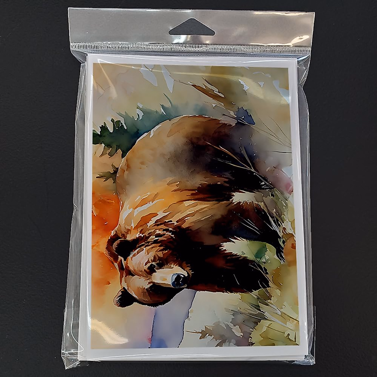 Caroline's Treasures DAC2924GCA7P Grizzly Bear Greeting Cards Pack of 8 Blank Cards with Envelopes Whimsical A7 Size 5x7 Blank Note Cards