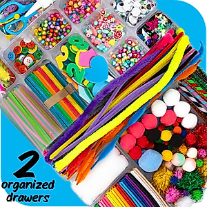 Arts and Crafts Supplies for Kids - 1600+Pcs Craft Kits for Kids - DIY School Craft Project for Kids Age 4 5 6 7 8-12 Gifts for Girls and Boys Crafts for Girls Ages 8-12 Arts Activities
