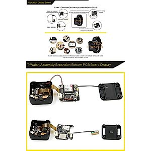 WayPonDEV T-Watch Programmable Wearable for Enviromental Interation WiFi Bluetooth ESP32 Development Kit, Support GPS & LoRa