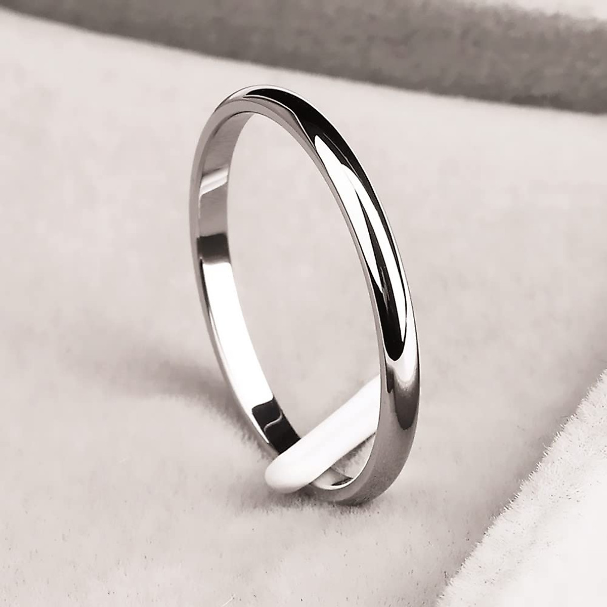 LUCKYPADS Silver Stackable Rings for Women 6 Pcs 2mm Stainless Steel Adjustable Knuckle Rings Thin Minimalist Stacking Midi Rings Set for Teen Girls Men Size 5 6 7 8 9 10