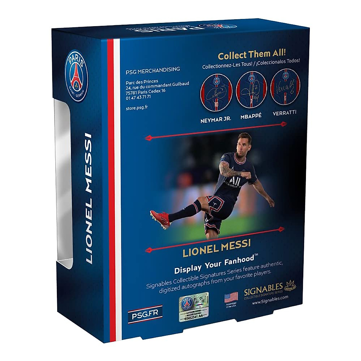 Signables Premium - Paris Saint Germain Lionel Messi - Digitally Autographed Sports Memorabilia - Small Signed Sports Collectible Figurines - Unique Football Figures