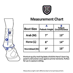 Harrison Howard Horse Fly Boots Perfect Contoured Fit Leg Guards Dense Mesh Boots with Ventilated Comfort Reliable Protection from Summer Elements Set of 4 Vibrant Orange L