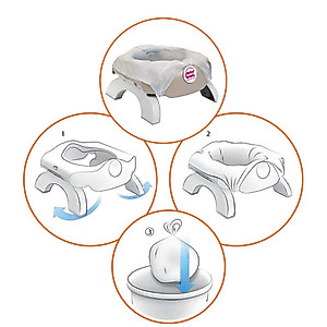 Ok Baby On The Spot 3 in 1 Travel Potty Seat - Compact & Lightweight Design - Features Non-Slip Rubber Base - Removable Inner Bowl - Toilet Training Seat for Toddlers & Children, Grey