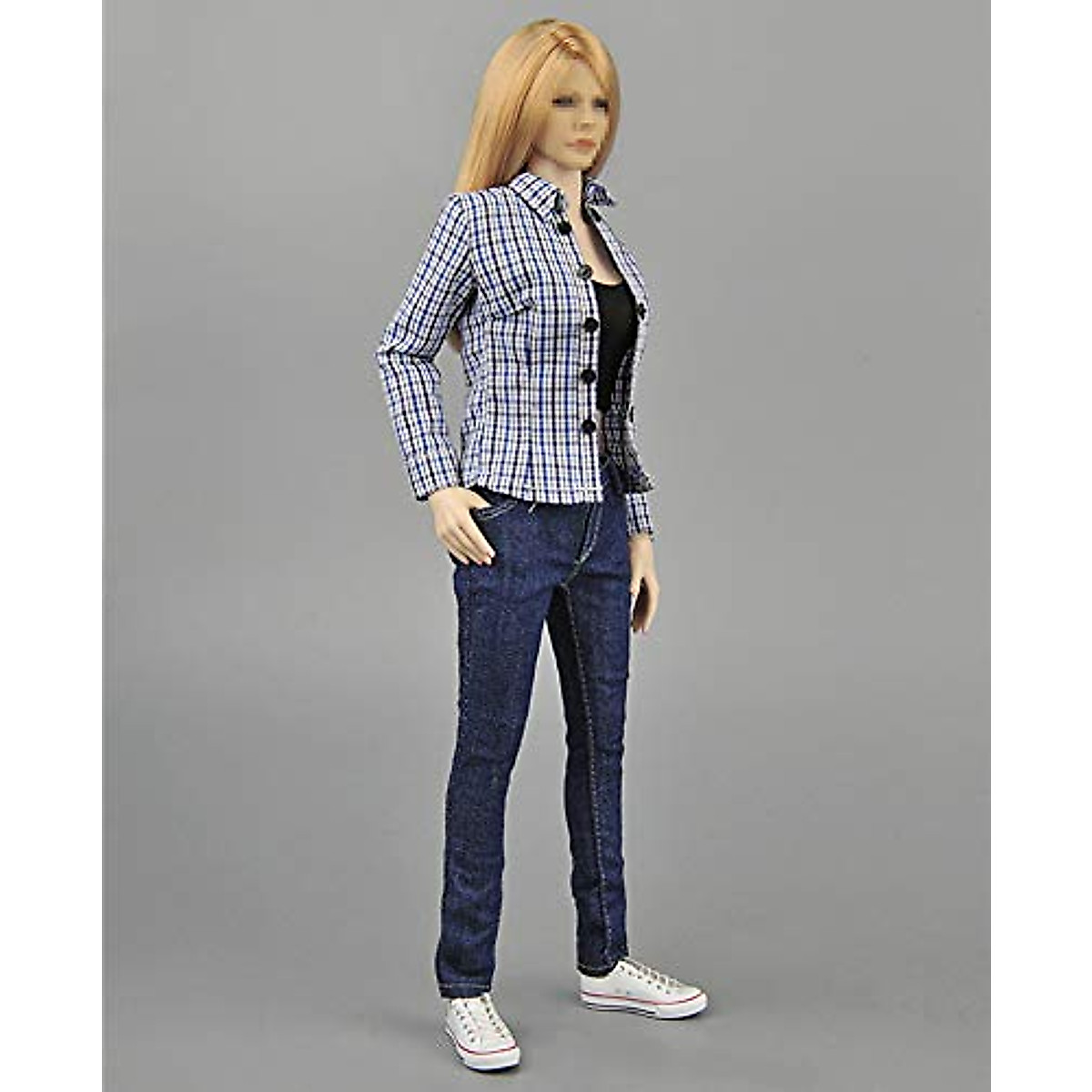 HiPlay 1/6 Scale Female Figure Doll Clothes, Handmade Full Suit, Jacket + Blouse + Pants + Belt Outfit for 12" Female Action Figure CM007(A)