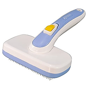 AIITLE Self-Cleaning Slicker Brush for Dogs, Cats - Shedding and Grooming Tool for Pets - Remove Loose Hair, Fur, Tangled Hair, Knots for Large Medium Small Sensitive Dogs, Cats, Rabbit & More Blue