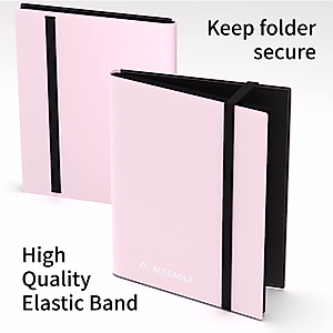 Alteagle 9 Pocket Trading Card Binder, 360 Side Loading Pocket Album for TCG (Pink)