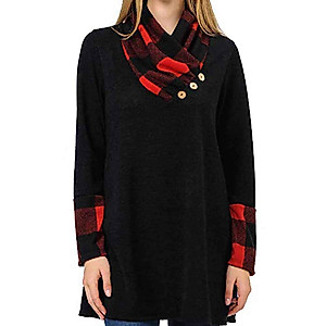 Women's Pullover Hoodie Funnel Neck Long Sleeve Hooded Sweatshirt Colorblock Patchwork Drawstring Top Blouse