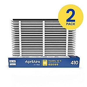 AprilAire 410 Replacement Filter for AprilAire Whole House Air Purifiers - MERV 11, Clean Air & Dust, 16x25x4 Air Filter (Pack of 2)