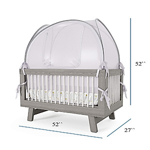 Nahbou Baby Crib Tent - Crib Canopy: Net Cover Crib Tent to Keep Baby from Climbing Out and Safety Crib Tent to Keep Cats Out. Popup Crib Net and Crib Cover Protects Against Mosquito Bites & Toddlers
