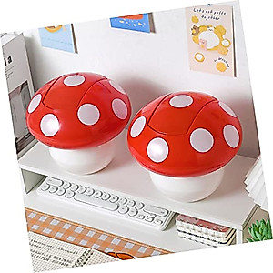 HANABASS for Tiny Adorable Decoration or Tabletop Waste Table Lid Organizer Car Small Home Mushroom Kawaii with Accessory Rubbish Bin Desktop Plastic Countertop Decorative Trash Bins