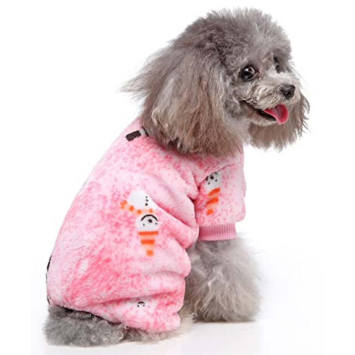 XIAOYU Christmas Pet Clothes Snowflake Pattern Warm Dog Pajamas Cat Jumpsuits Puppy Apparel, Pink, XL