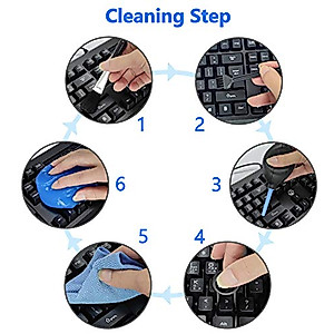 Fesciory 4 Pack Keyboard Cleaner, Dust Cleaning Gel with 5 Keyboard Cleaning Kit, Universal Car Cleaning Gel for Car Vent, Detailing Cleaning Gel Putty for Car Dash, Printers, Calculators, Speakers
