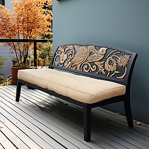 RULAER Tufted Bench Cushion Indoor 42x16x4 inch Extra Thick Soft Bench Cushion Non-Slip Durable Patio Cushions for Outdoor Furniture Double Piping Bench Chair Pad, Beige