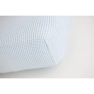 SheetWorld Baby Fitted Square Play Yard Sheet Compatible with Joovy 38 x 38 inches, 100% Cotton Jersey Hypoallergenic Sheet, Unisex Boy Girl, Blue Gingham, Made in USA
