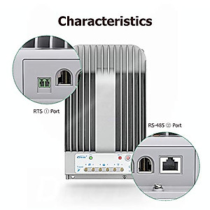 EPEVER 40A MPPT Solar Charge Controller 12/24VDC Automatically Identifying System Voltage with MT50 Remote Meter &Temperature Sensor RTS &Communication Cable RS485