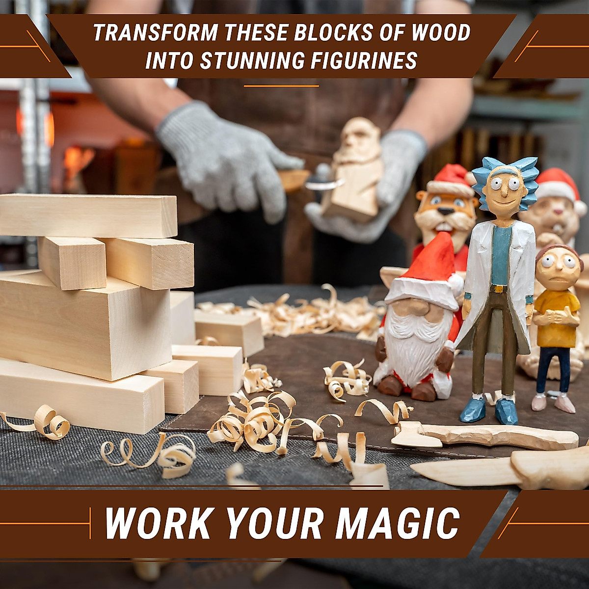 BeaverCraft BW10 Basswood Carving Blocks Set - Basswood for Wood Carving - Wood Blocks - Whittling Wood Carving Wood Blocks for Carving