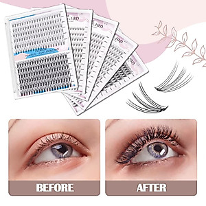 FLOMAZE 20D Lash Clusters, Individual Lashes 240pcs Faux Mink Lash Clusters Natural Handmade Cluster Eyelash Extensions C Curl 0.07mm Thickness False Lashes (12/13/14/15/16mm)