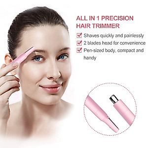 TOUCHBeauty Hair Trimmer for Face Eyebrow Nose Ear Body Hair Trimming, All in ONE Hair Remover for Women & Men Dual Blades Shaver Battery Powered TB-1458