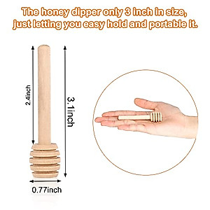 51 PCS Honey Dipper, 3 Inch Mini Wooden Honeycomb Sticks, Small Honey Stirrer Stick, Honey Sticks for Honey Jar Dispense Drizzle Honey and Wedding Party Favors Gift