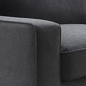 Serta Palisades Upholstered Sofas for Living Room Modern Design Couch, Straight Arms, Soft Fabric Upholstery, Tool-Free Assembly, 61" Loveseat, Charcoal