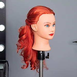 Traininghead 20-22" 100% Human hair Mannequin head Training Head Cosmetology Manikin Head Doll Head with free Clamp …