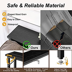 SAUCE ZHAN Sofa Table with Outlet and USB Port, 47" Console Table Behind Couch Table with Steel Frame, Narrow Entryway Table for Sofa, Living Room, Foyer, Hallway, Entry, Black