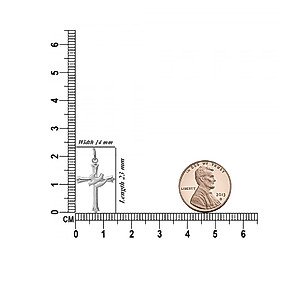 Auriga Fine Jewelry 925 Sterling Silver Rhodium-Plated Holy Spirit Cross Dove Pendant (L- 23 mm, W- 14 mm) Gift for Women