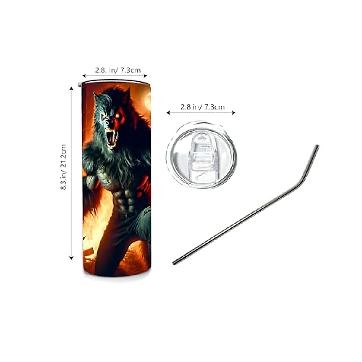 Wolf Tumbler, 20 oz Wolves Gifts Coffee Travel Mug Cup Tumblers Double-Wall Vacuum Insulated, Leakproof. Horror tumbler