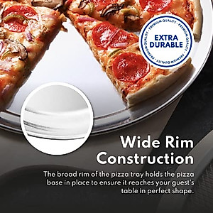 New Star Foodservice 50882 Pizza Pan/Tray, Wide Rim, Aluminum, 12 Inch, Pack of 6